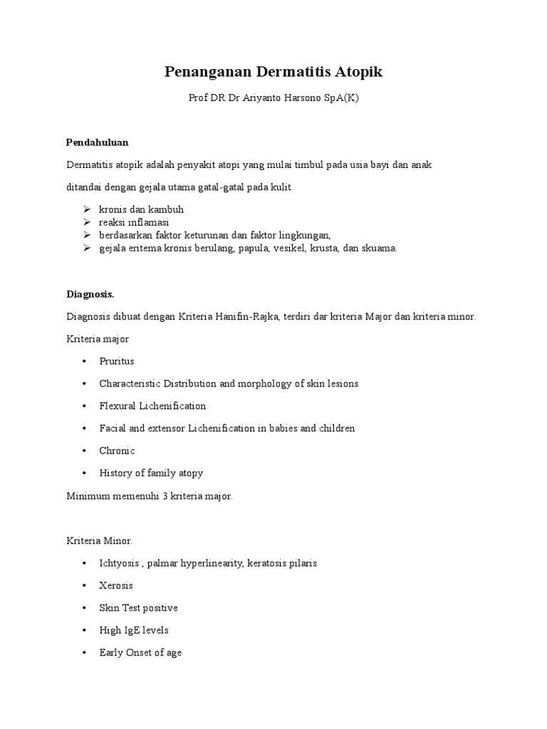 Penanganan Dermatitis Atopik | PDF | Self-Improvement | Science ...