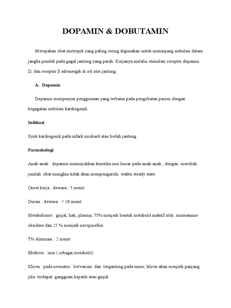 Dopamin & Dobutamin | PDF