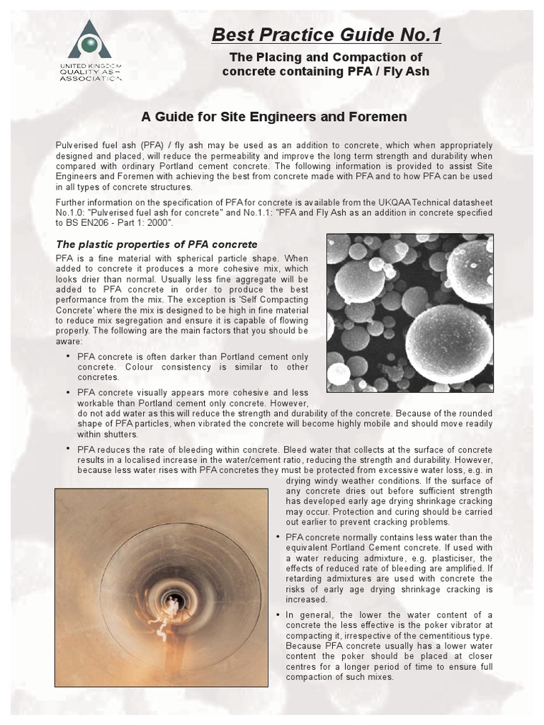 Best Practices for PFA Concrete Use | PDF | Fly Ash | Concrete
