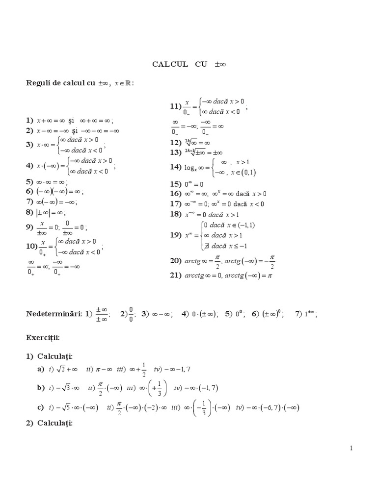 Calcule Cu Infinit | PDF