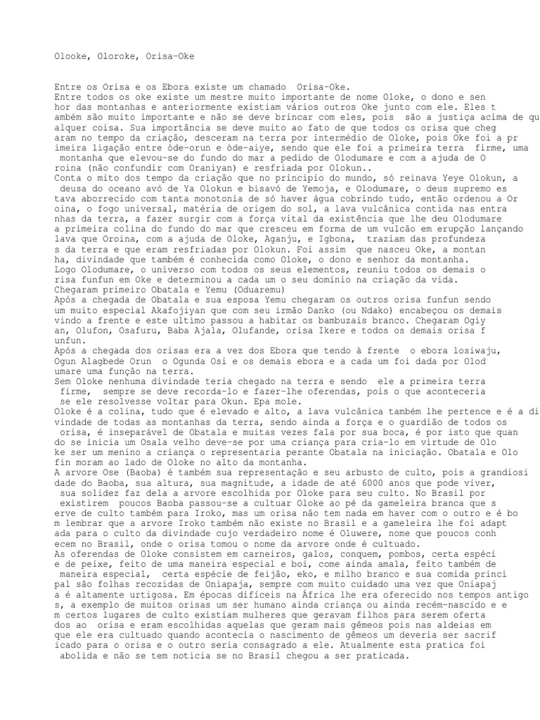 Sobre Oloke e Pano Da Costa - Iborun | PDF | Vulcão | Terra