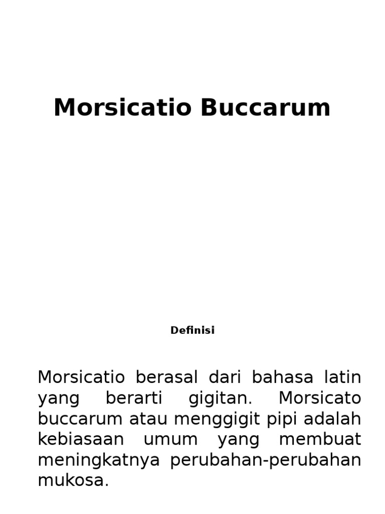 Morsicatio Buccarum | PDF