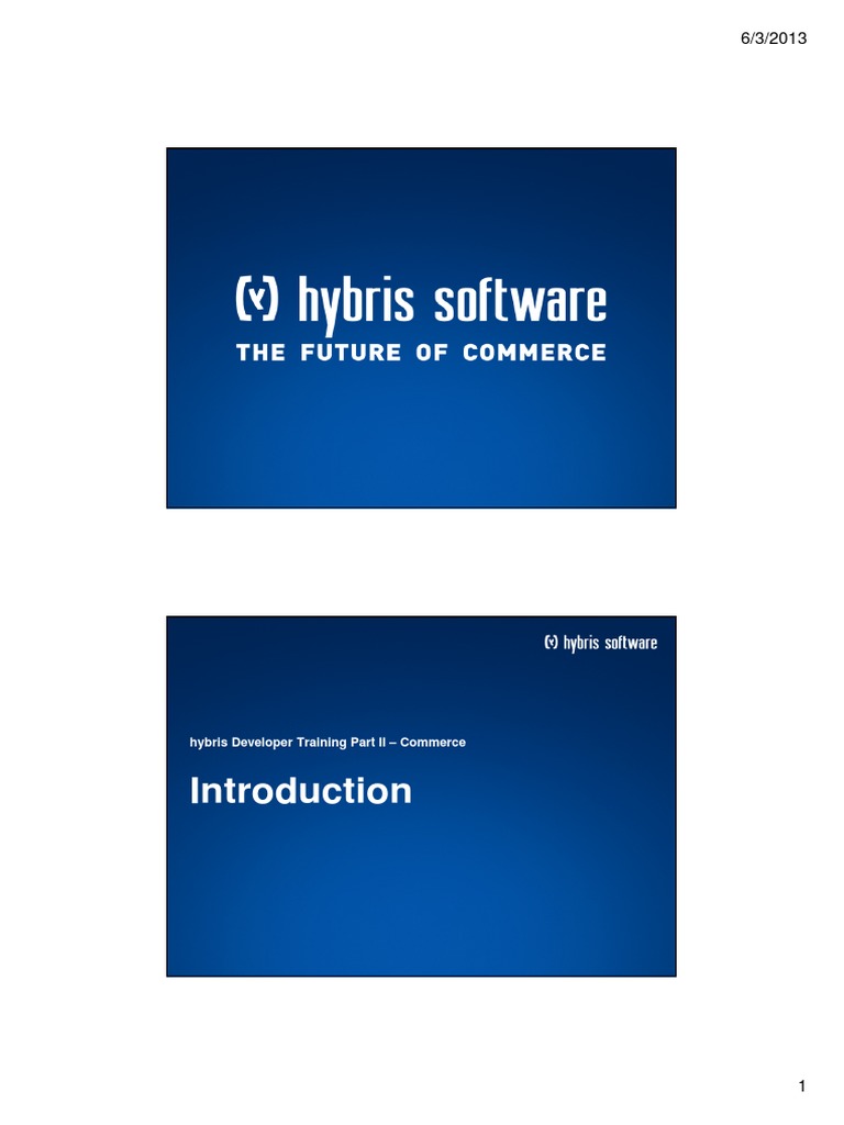 Hybris Developer Training Part II - Commerce - Module 01 - Introduction | PDF