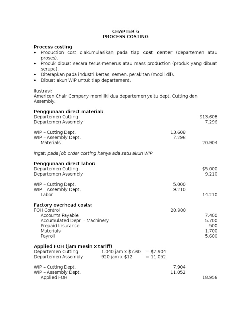 Bab 6 Process Costing | PDF | Inventory | Supply Chain Management