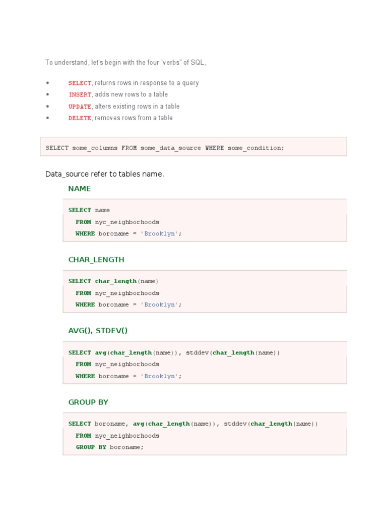 SQL Basics: Key Commands Explained | PDF | Teaching Methods & Materials