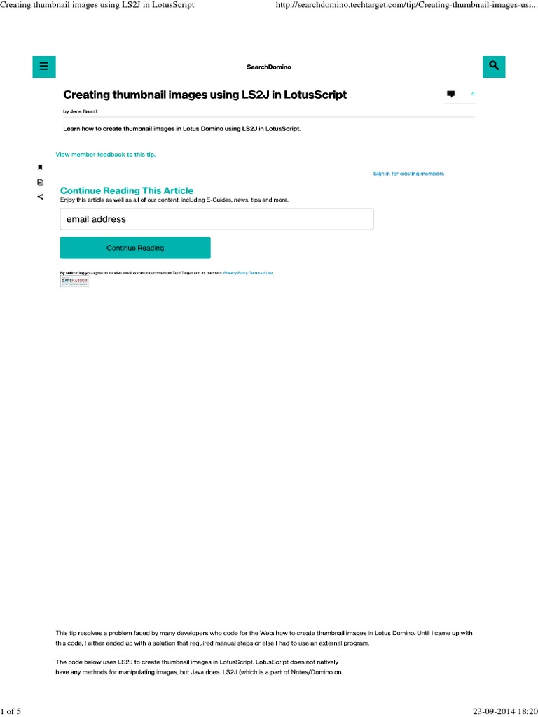Creating Thumbnail Images Using Ls2j In Lotusscript Pdf File Format Software Engineering