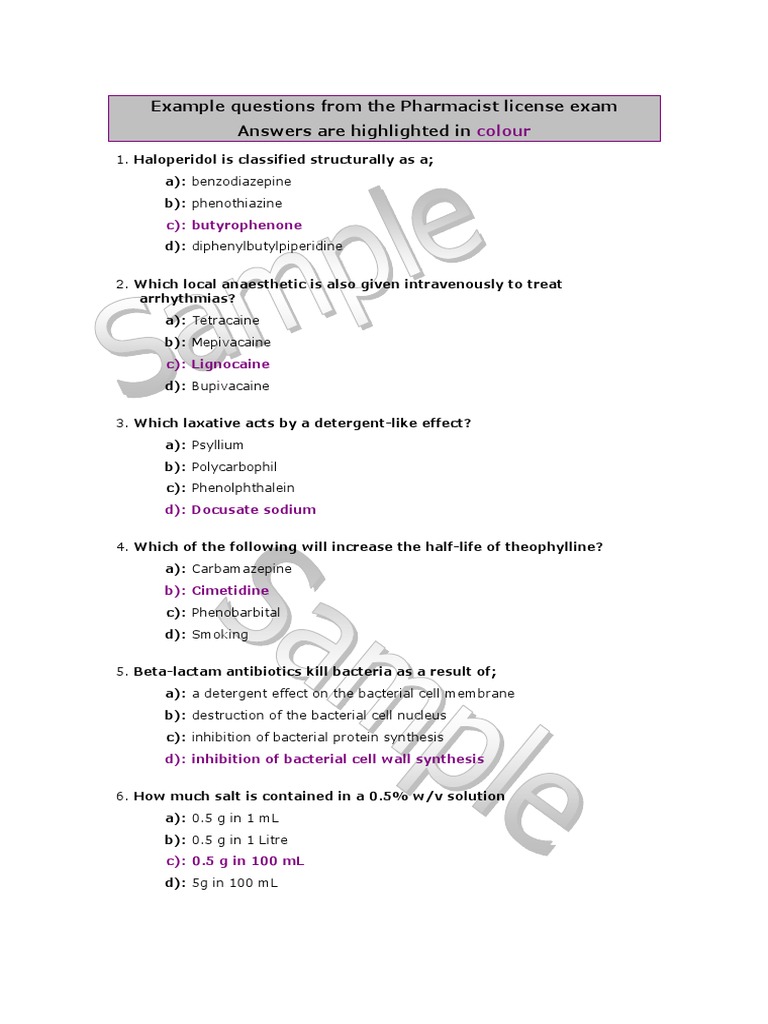 Moh-uae- Pharmacy Exam q Example | Bacteria | Pharmacology
