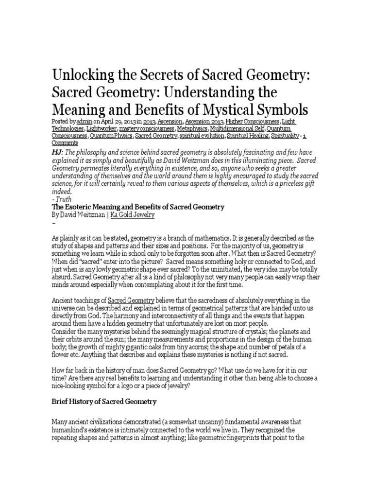 Unlocking The Secrets of Sacred Geometry | PDF | Geometry | Spirituality