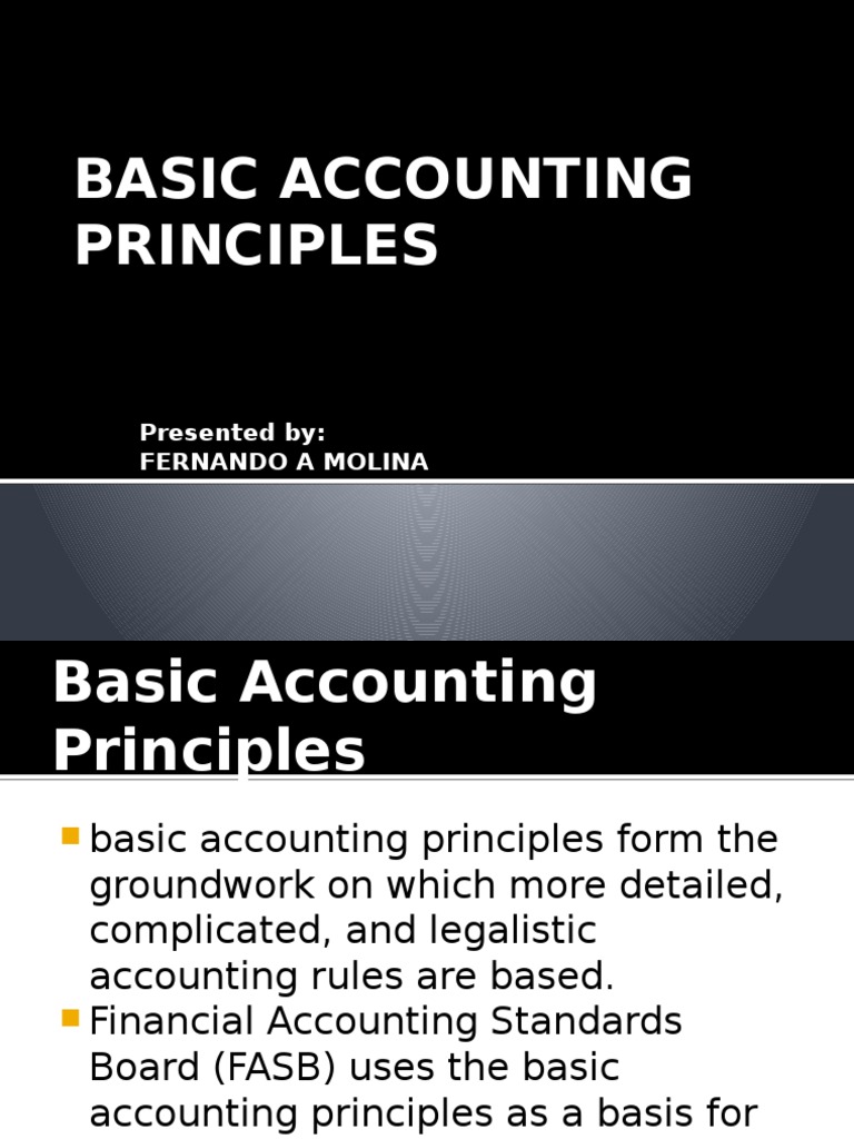 Basic Accounting Principles | PDF | Going Concern | Accounting