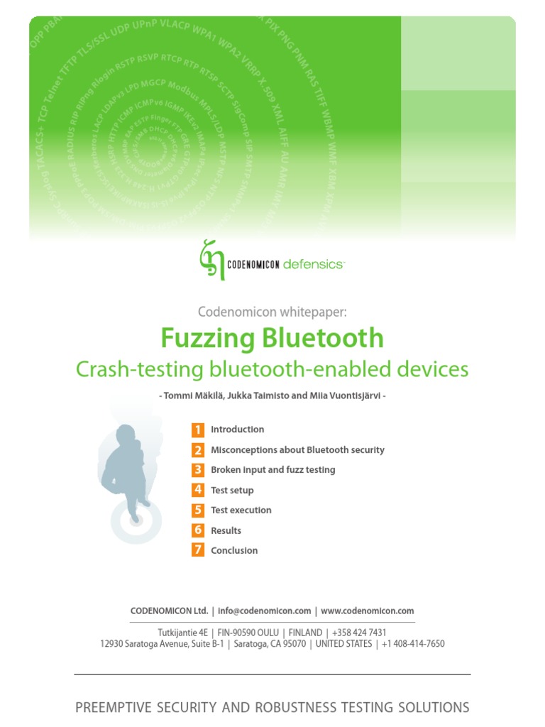 Codenomicon WP Fuzzing Bluetooth 20110919 | PDF | Bluetooth | Communications Protocols
