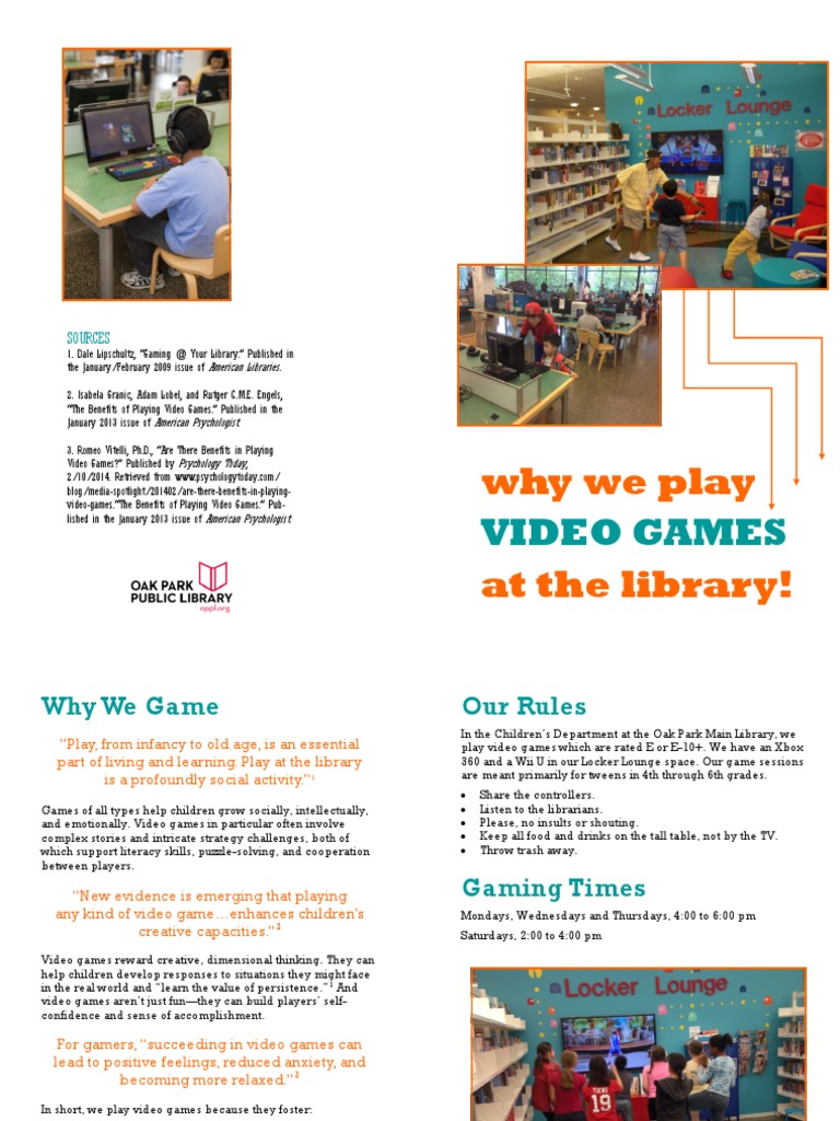 Video Gaming Benefits at Libraries | PDF