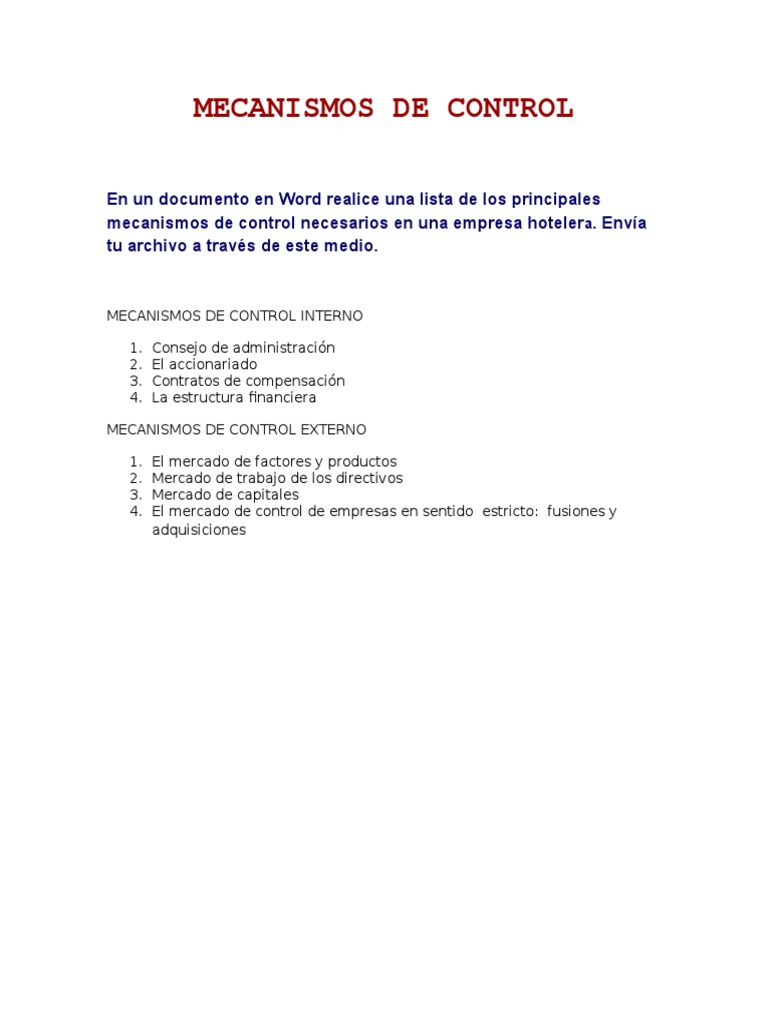 Mecanismos de Control | PDF