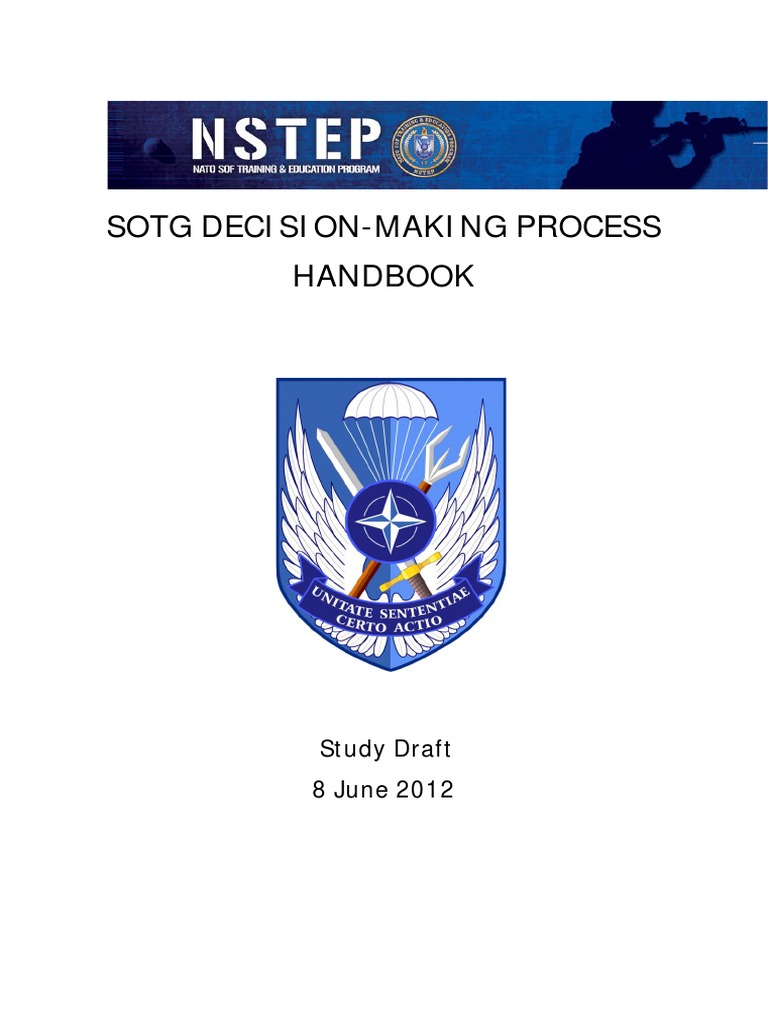 SOTG Decision-Making Process Handbook | PDF | Military Intelligence ...