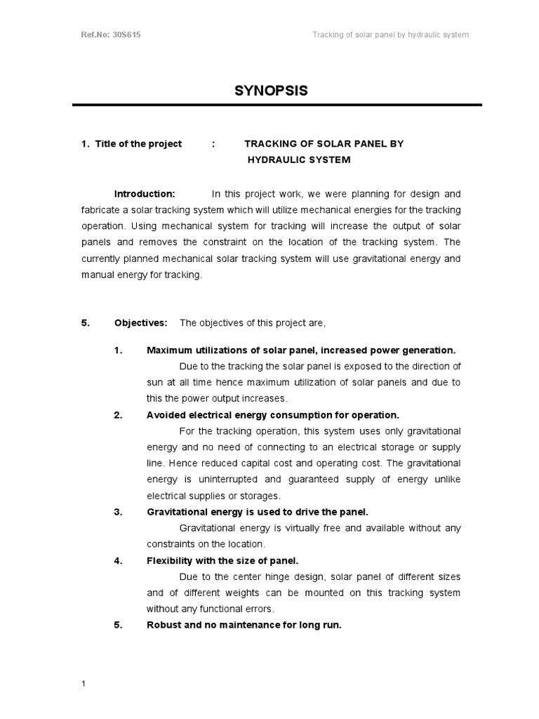Hydraulic Solar Panel Tracking System | PDF | Solar Panel | Mechanical ...