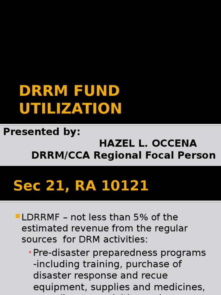 DRRM Fund Utilization | PDF | Emergency Management | Disaster And Accident