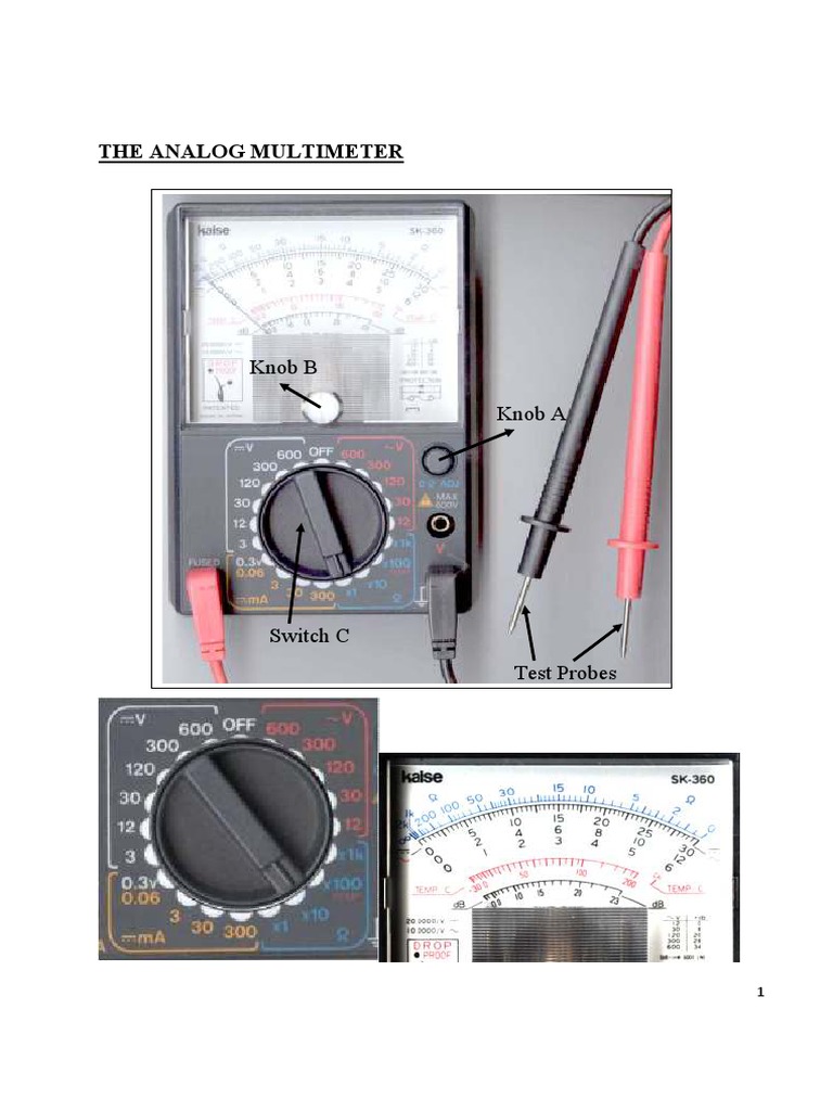 Analog Multimeter and Breadboard | PDF