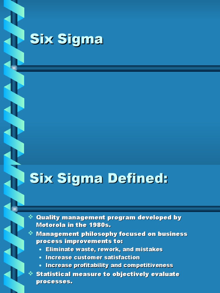 Six Sigma | PDF | Six Sigma | Leadership
