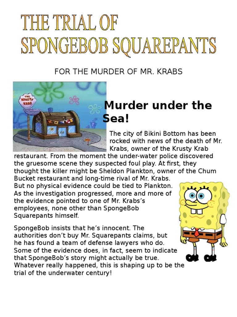 SpongeBob SquarePants Activity | Crimes | Crime & Justice
