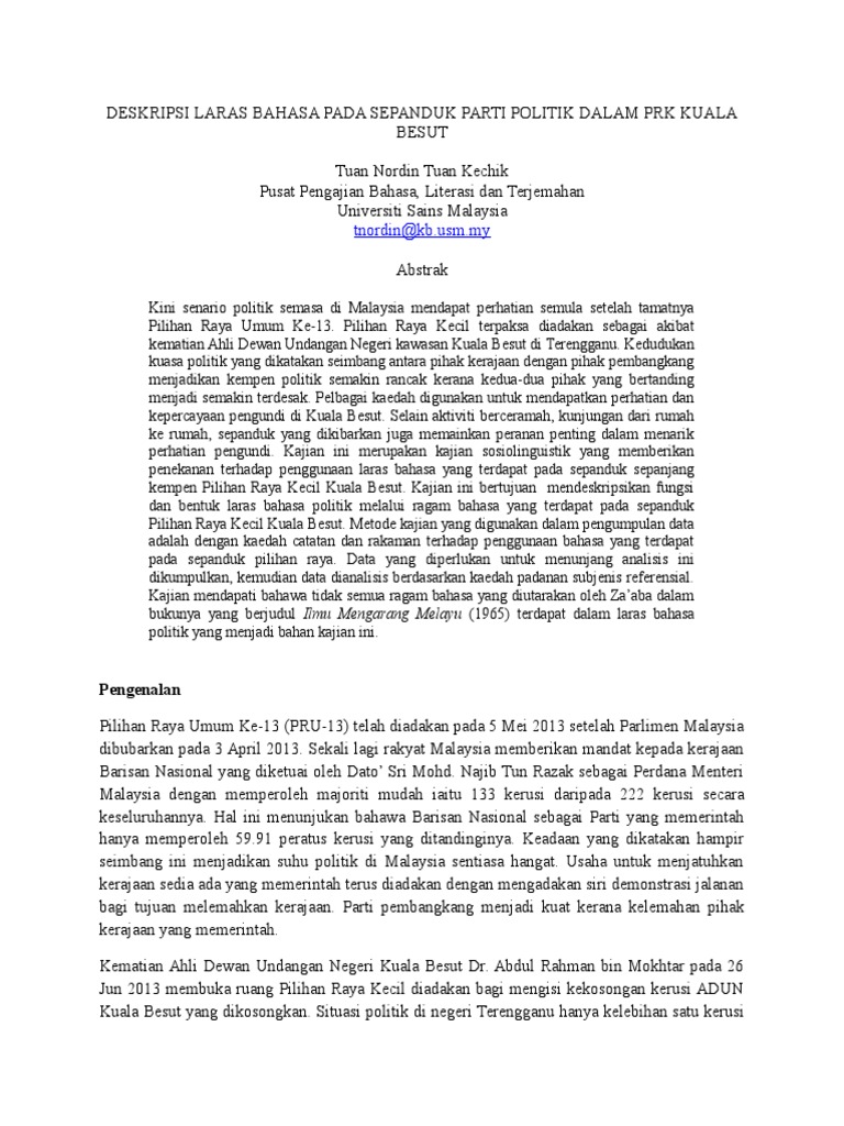 Laras Bahasa Politik | PDF