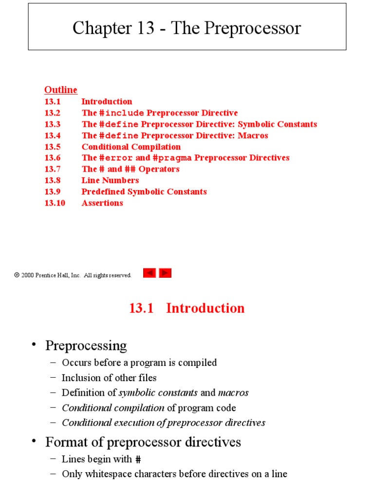 Chapter 13 - The Preprocessor: Outline | PDF | Areas Of Computer Science | Information ...