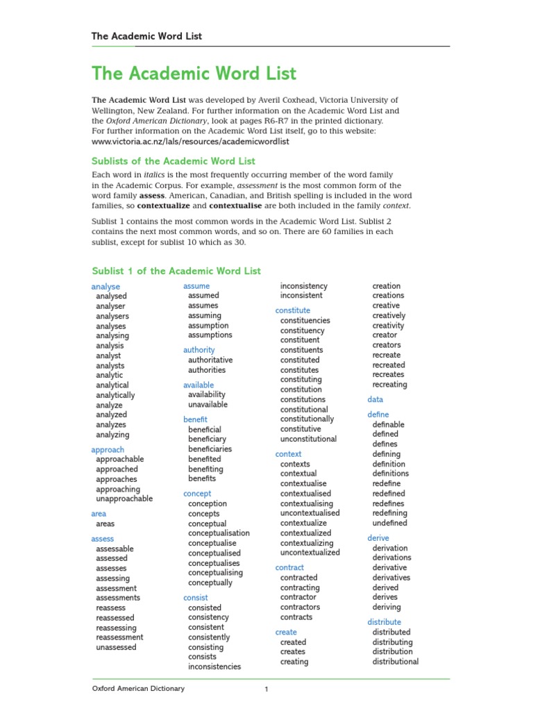 Academic Word List Overview | PDF | Hypothesis | Subsidy