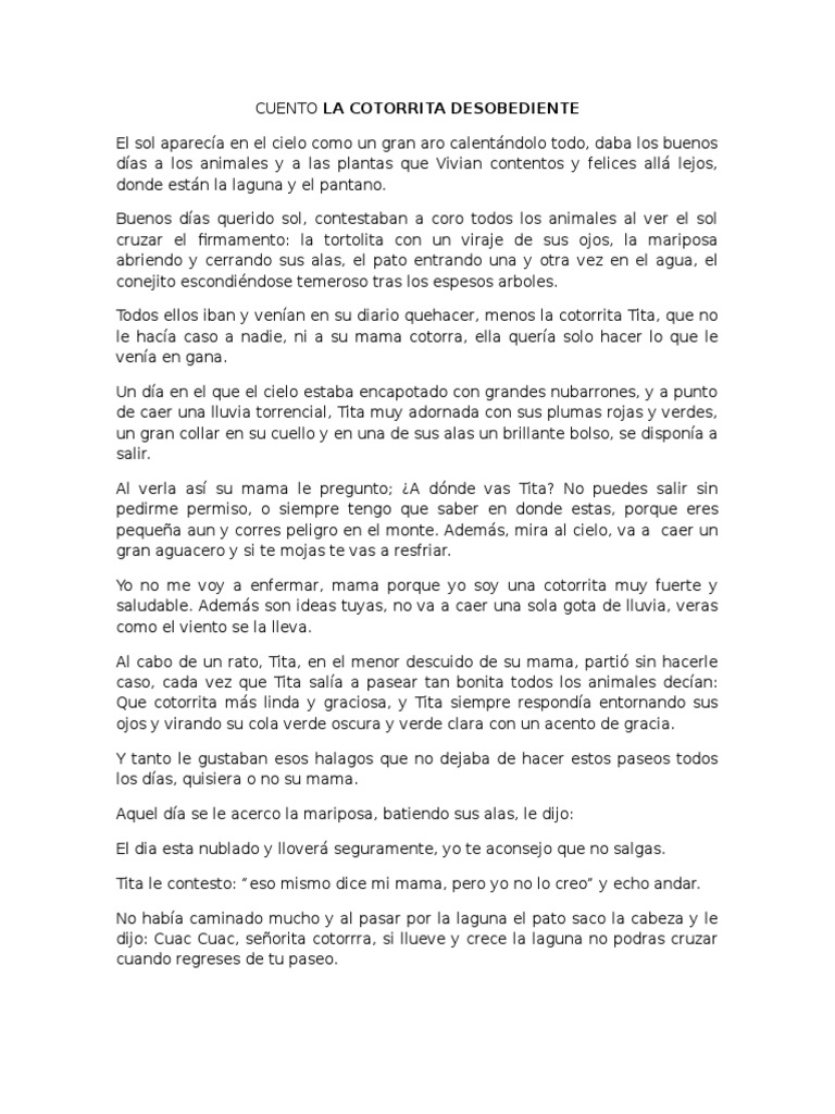 La Cotorrita Desobediente | PDF | Ocio | Naturaleza