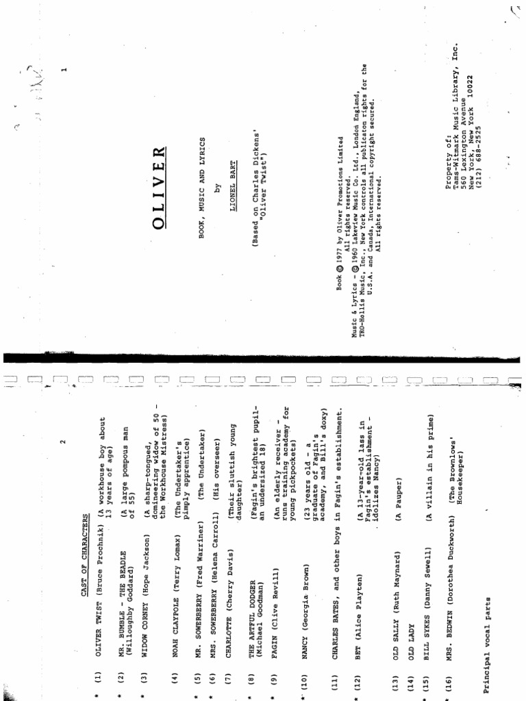 Oliver - Script | PDF