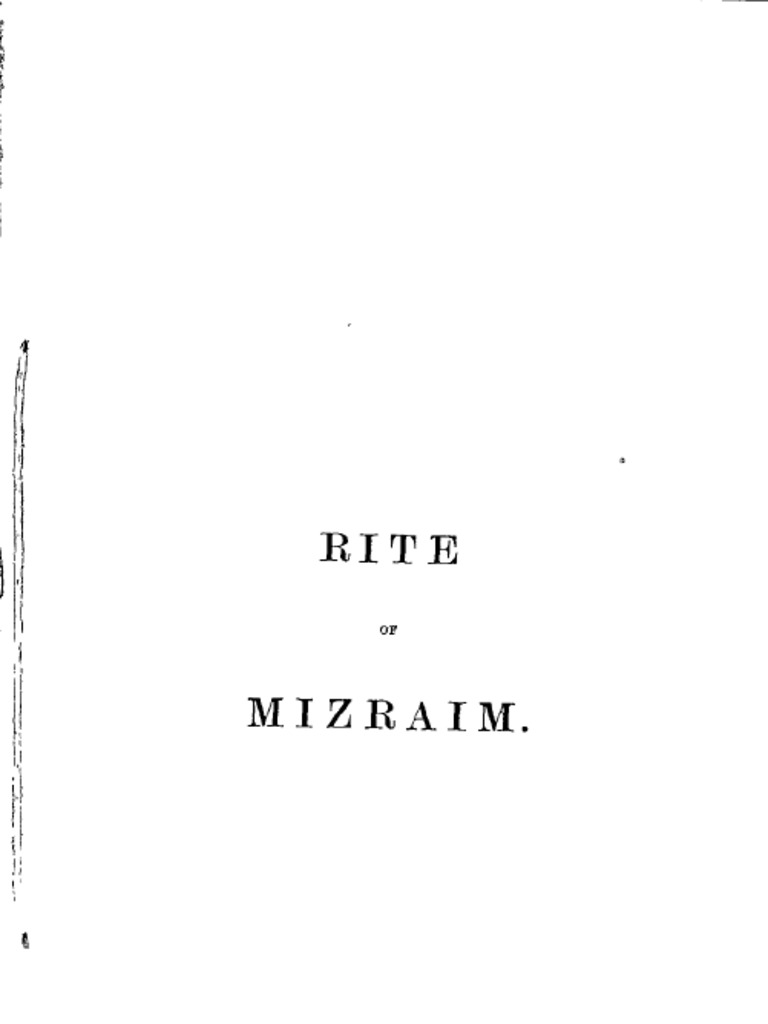 Rito de Mizraim | PDF | Freemasonry