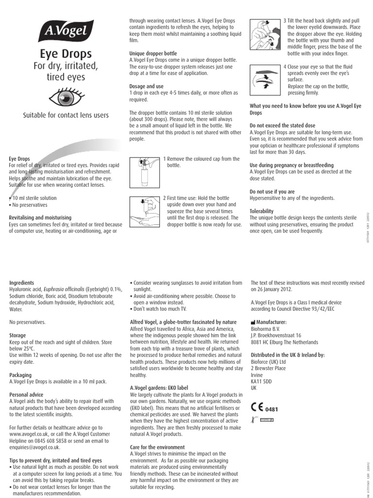 Eye Drops Leaflet | PDF | Contact Lens | Eye