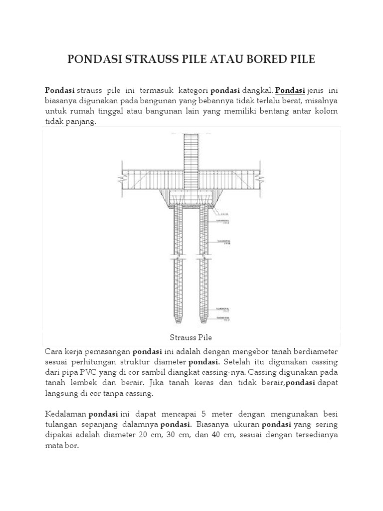 Pondasi Strauss Pile | PDF