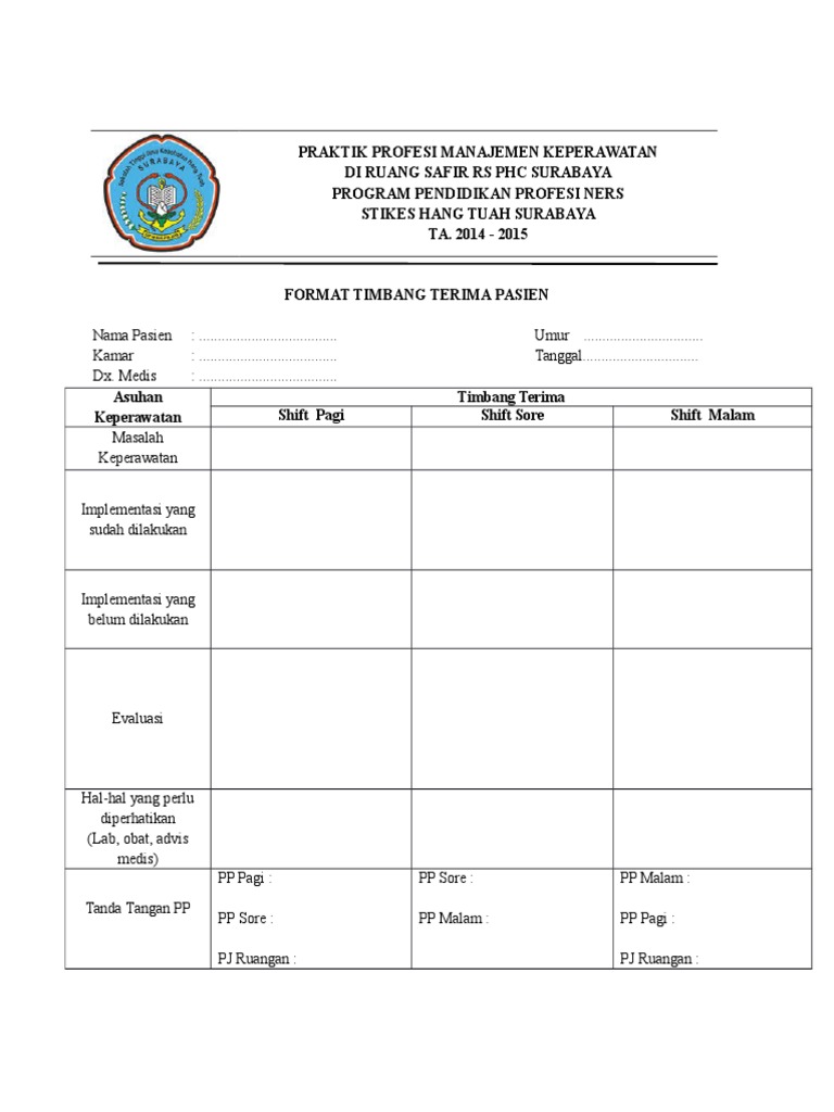 Format Timbang Terima | PDF