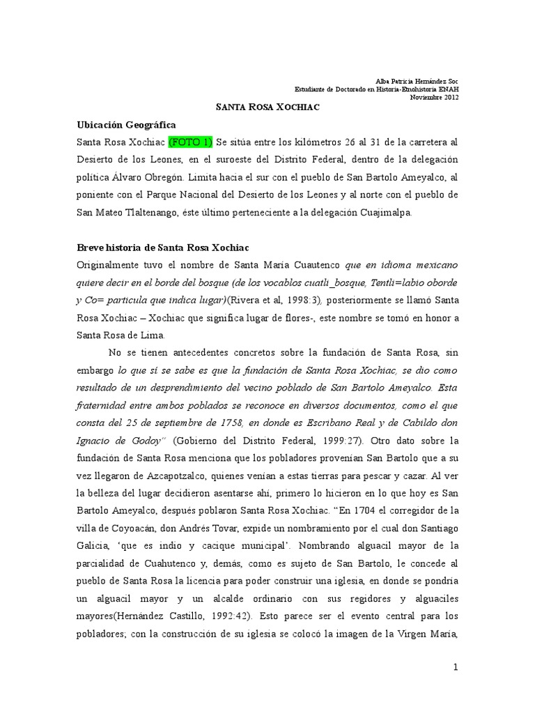 Santa Rosa Xochiac 2 | PDF | México | Ciudad de México
