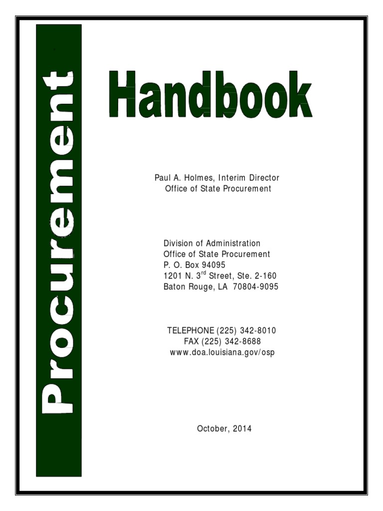 Procurement Handbook | PDF | Request For Proposal | Specification ...