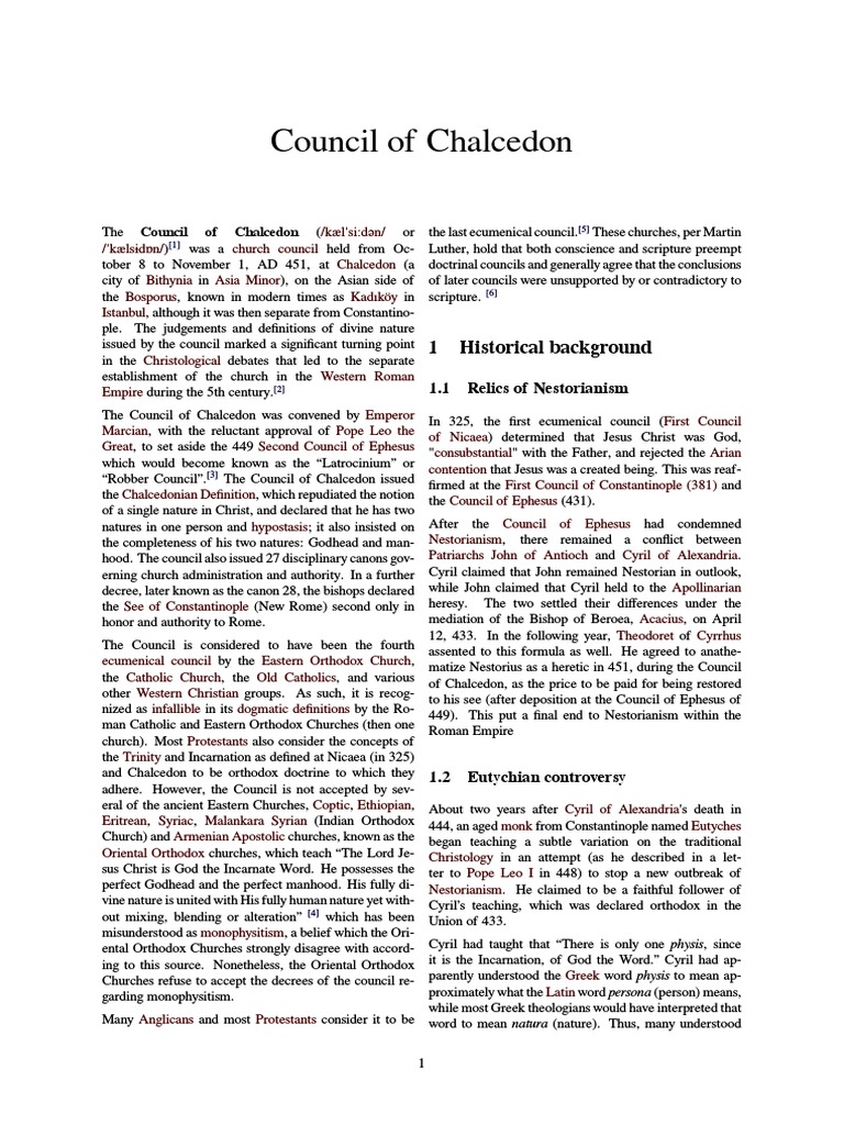 Council of Chalcedon | Council Of Chalcedon | Ancient Christianity