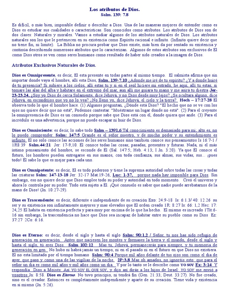 Los Atributos de Dios | PDF | Dios | Pecado