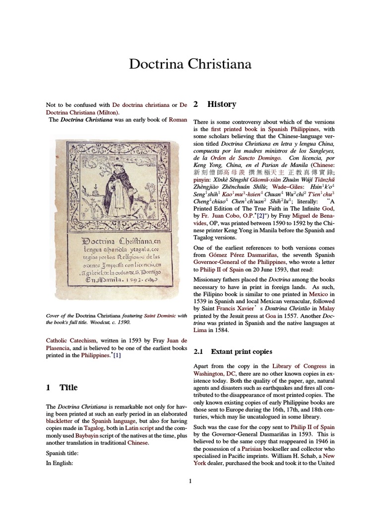 Doctrina Christiana | Printing | Philippines