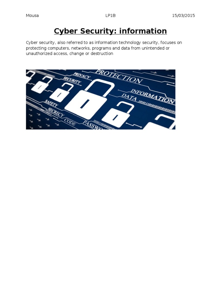 Cyber Security | PDF | Business