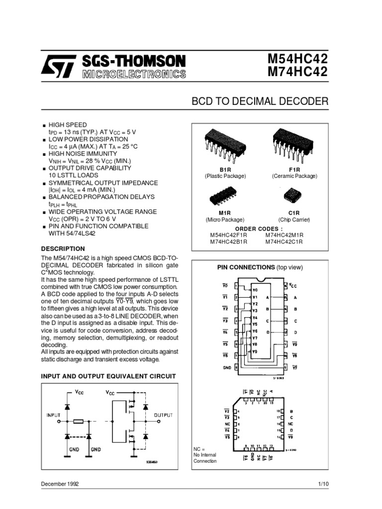 7442 | PDF | Cmos | Electronic Engineering
