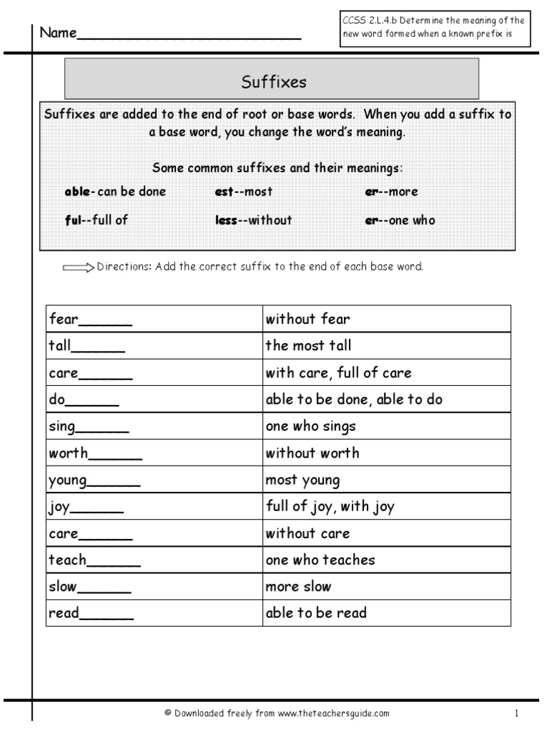 Suffixes - Activity 7 | PDF | Onomastics | Language Families