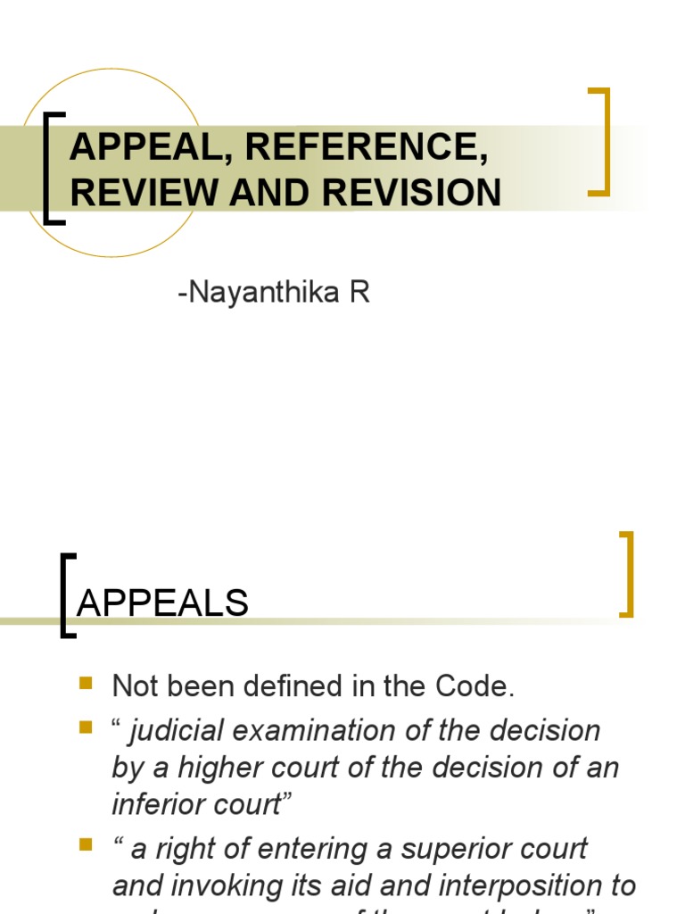 Appeal, Reference, Review and Revision | PDF | Lawsuit | Judgment (Law)
