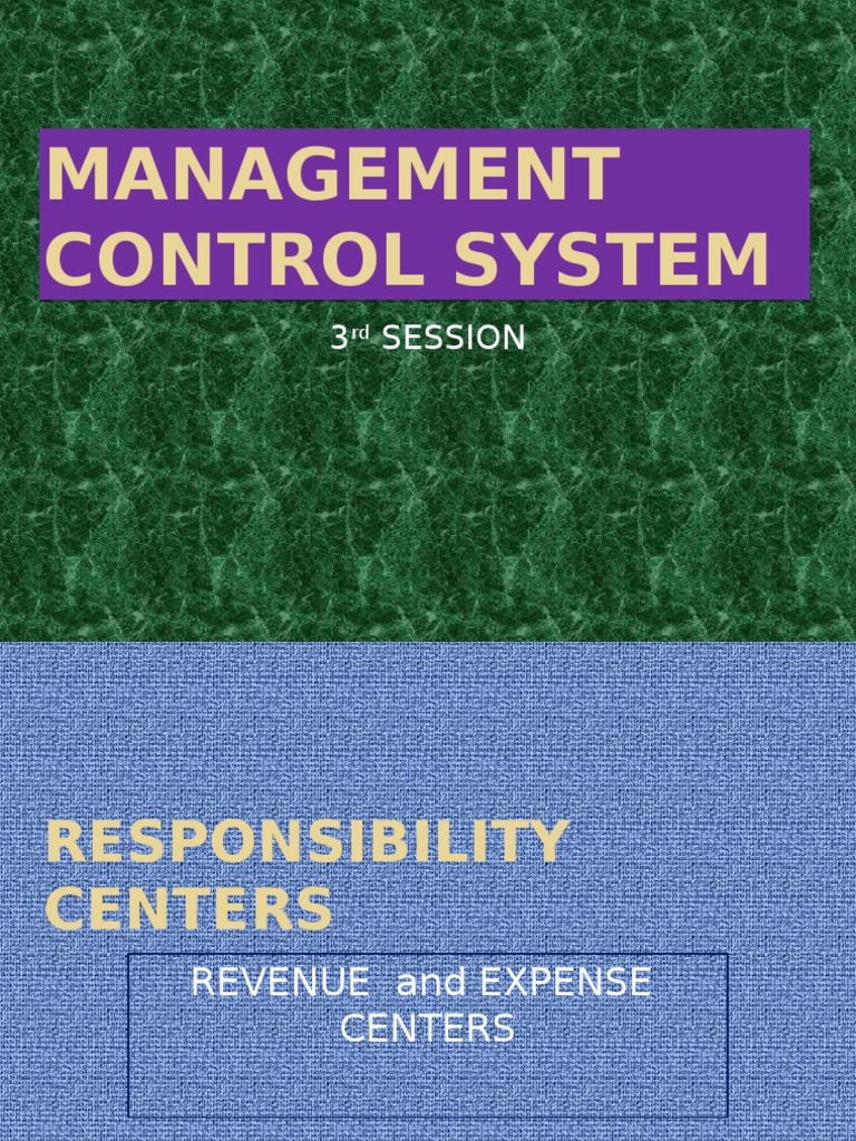 Management Control System | PDF | Profit (Accounting) | Budget