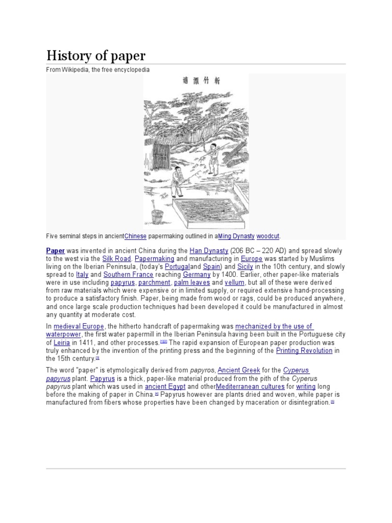 History of Paper | PDF | Book Arts | Crafts