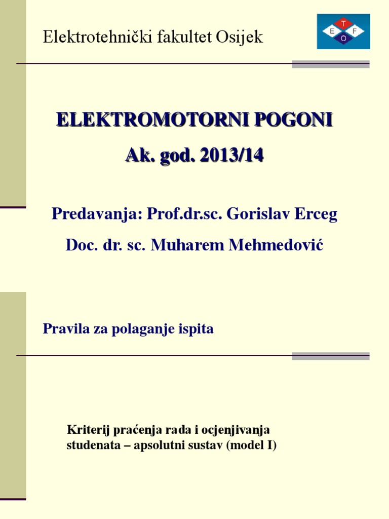 Elektromotorni Pogoni | PDF