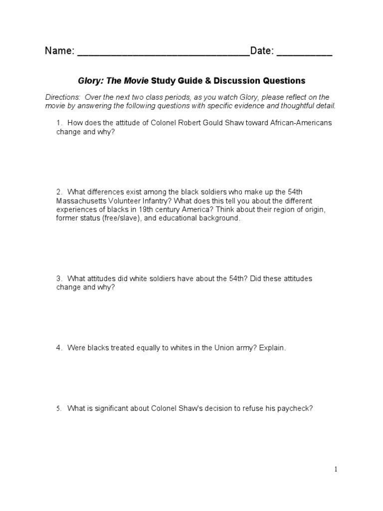 Glory Worksheet | PDF | Business