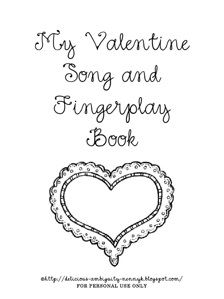 My Valentine Song and Fingerplay Book | PDF