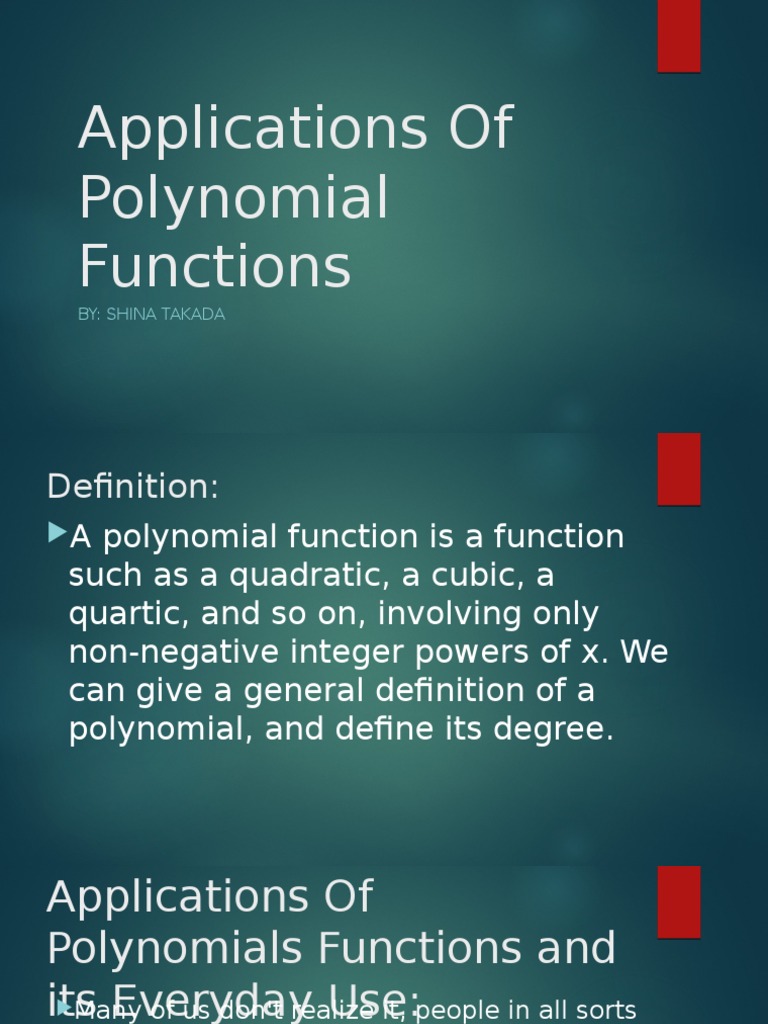 Applications Of Polynomial Functions Pdf Polynomial Function Mathematics