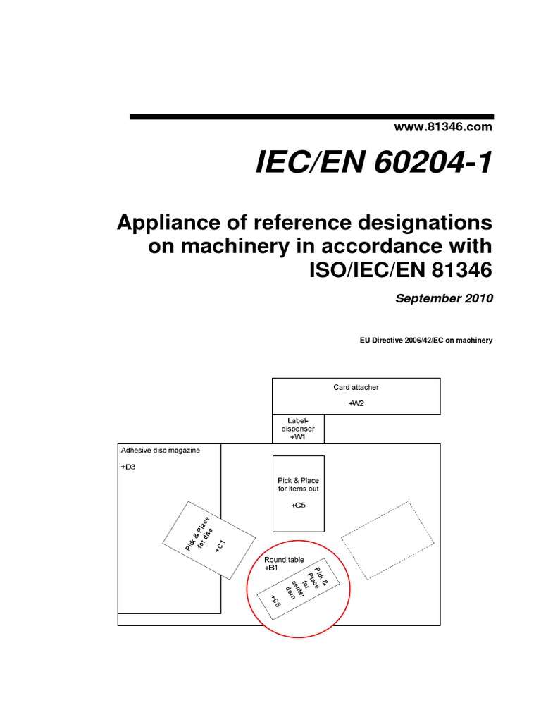 Machinery Directive 60204 1 and 81346 September 2010 | PDF ...