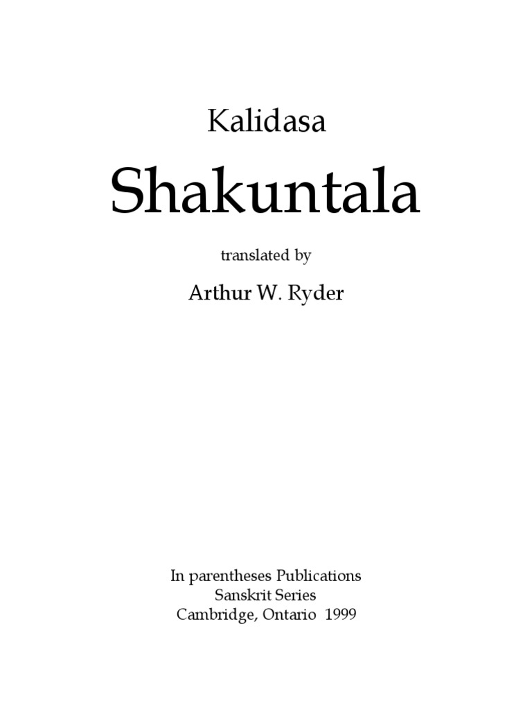 Shakuntala Kalidasa PDF | PDF | Love