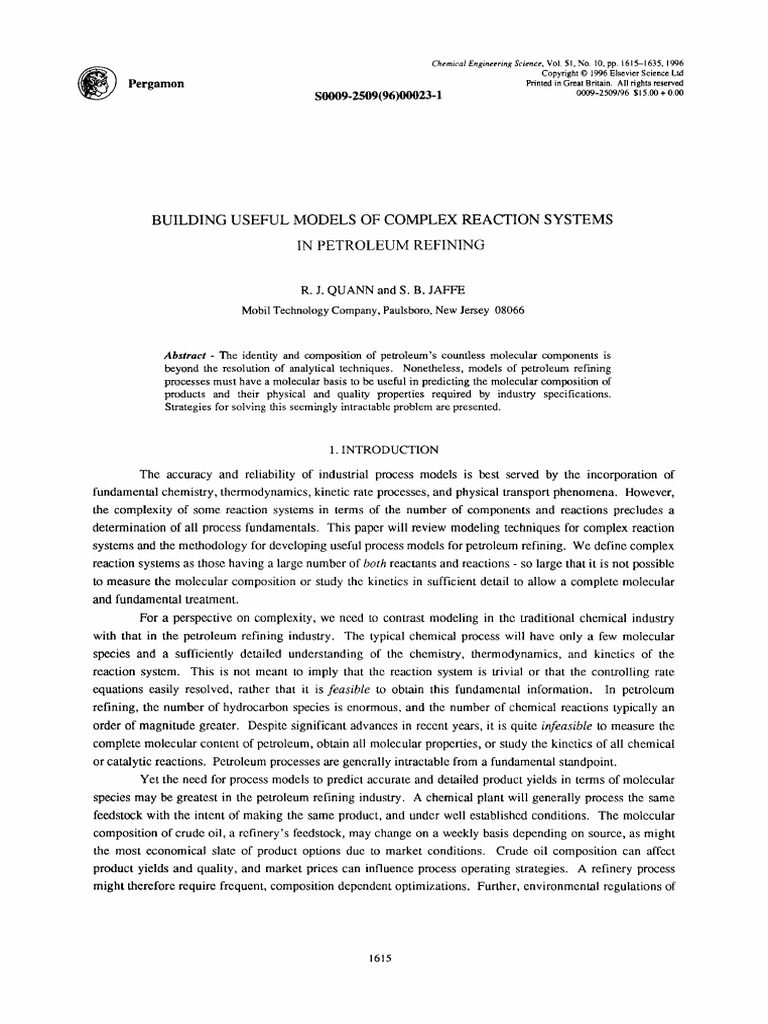 Building Useful Models of Complex Reaction Systems in Petroleum ...