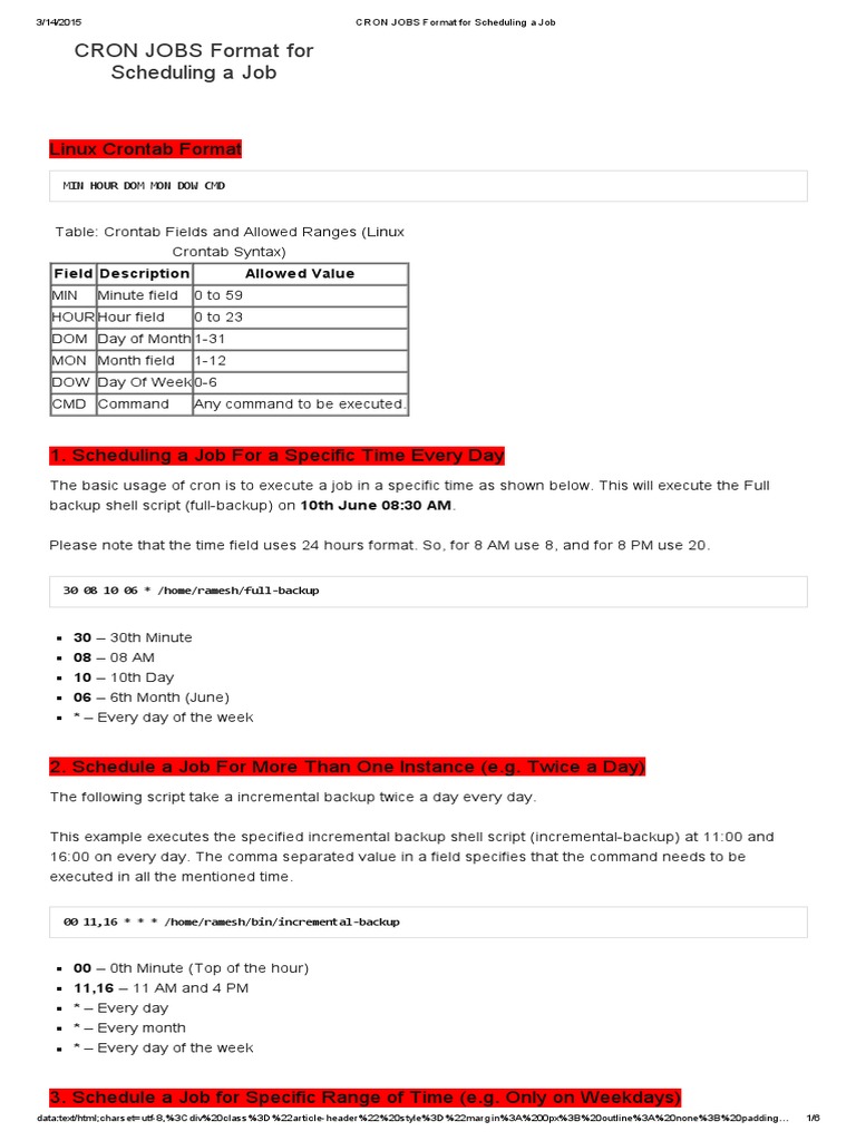 cron-jobs-format-for-scheduling-a-job-unix-computing